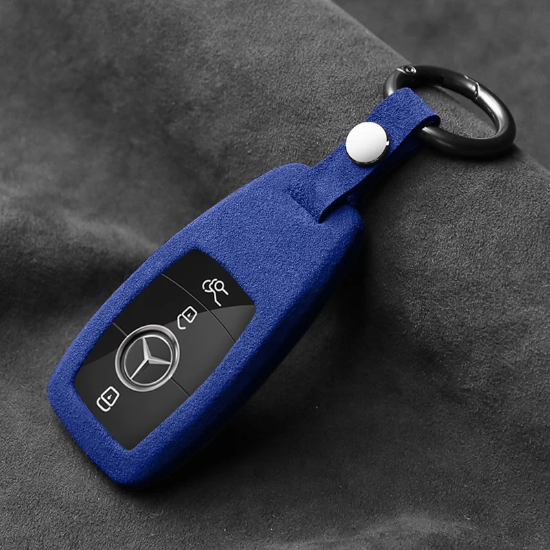 Alcantara-Car-Remote-Key-Case-Cover-For-Mercedes-Benz-AMG-W176-W203 ...