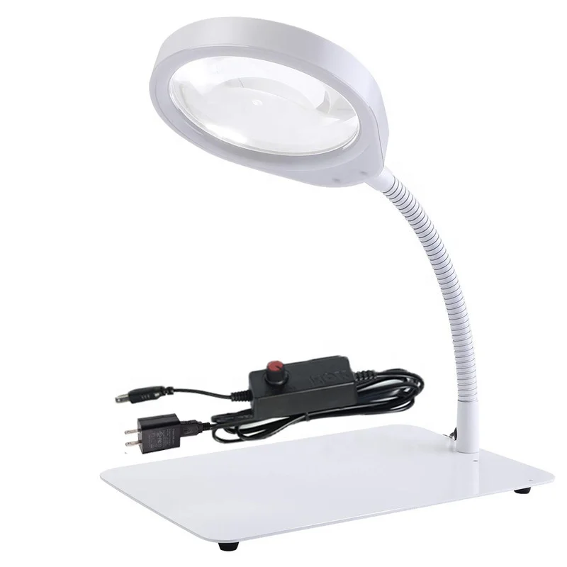 LED Magnifying Lamp 3X 5X 8X 10X20X Dimmable Magnifying Glass with ...