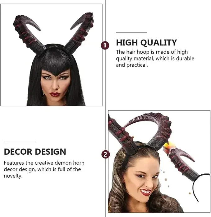 Halloween-Carnival-Party-Costume-Props-Cool-Black-Demon-Horn-Headpiece ...
