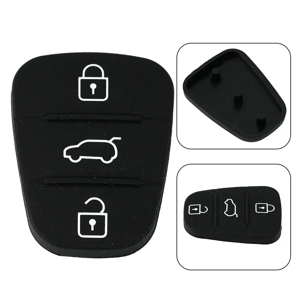1PCS-Black-Automotive-Rubber-3-Buttons-Key-Button-Cover-Suitable-For ...