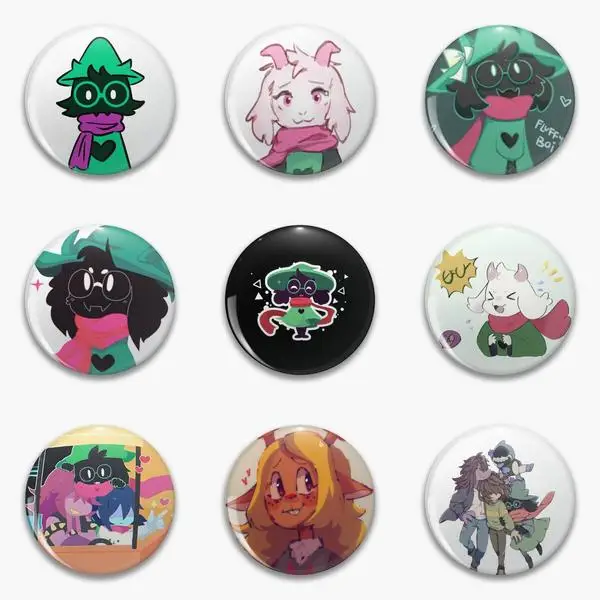 Cute-Ralsei-Deltarune-Chapter-Delta-Rune-Soft-Button-Pin-Customizable ...