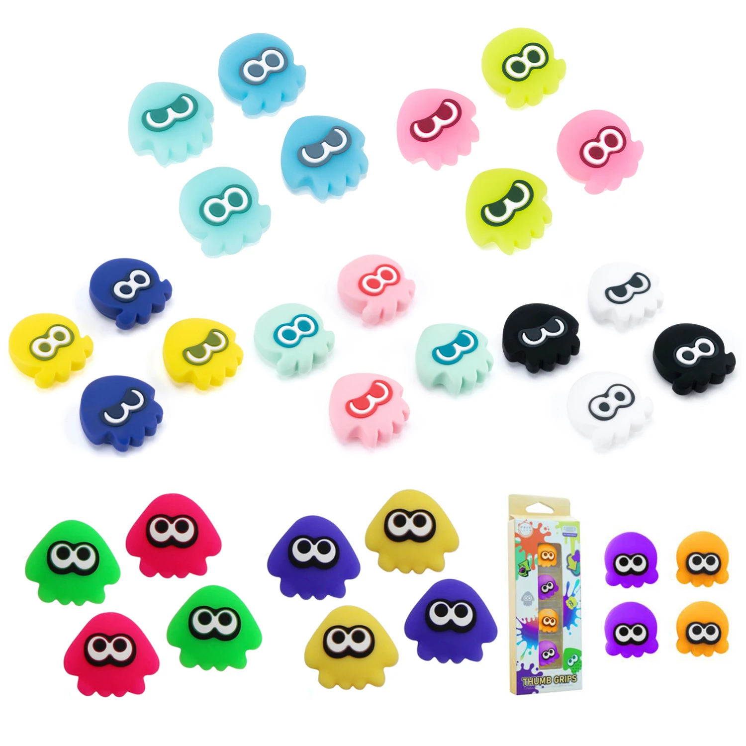 Octopus Squid Silicone Thumbstick Case Joystick Cover For Nintendo ...