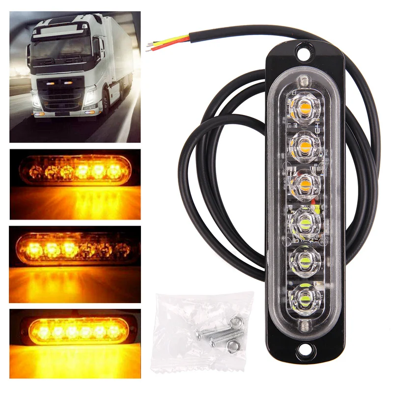 6-LED-Flashing-Warning-Lights-18-Strobe-Modes-Car-Motorcycle-Truck-Side ...