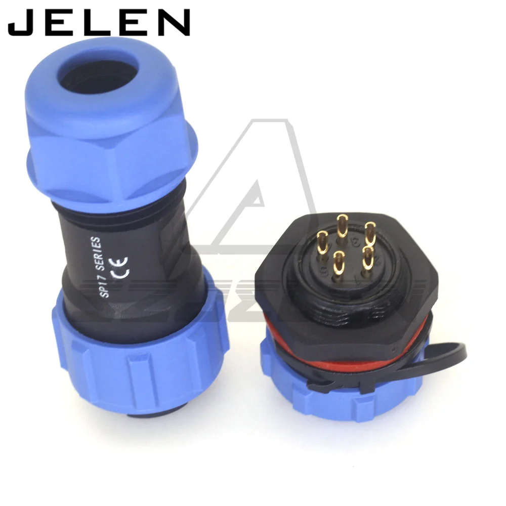 SP17-5pin-waterproof-nylon-shell-connector-IP68-panel-mount-industrial ...