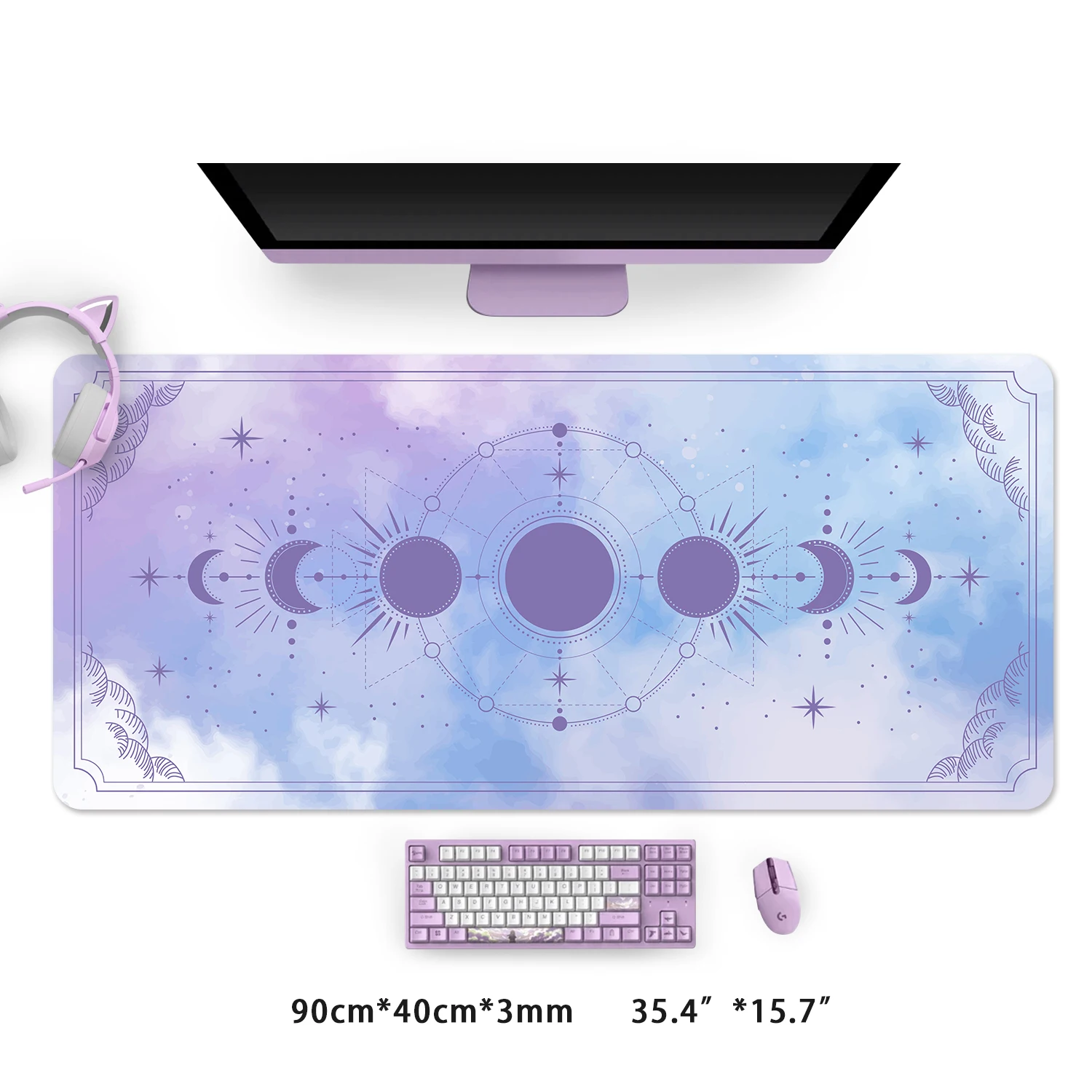 Extra-Grande-Kawaii-Gaming-Mouse-Pad-Fase-da-Lua-Estrela-Gal-xia-Espa-o ...