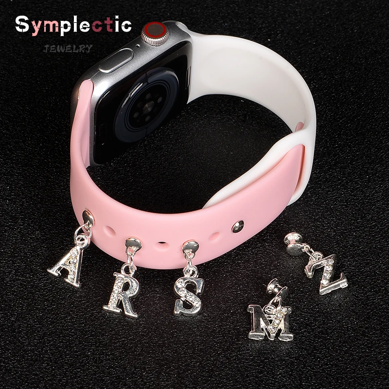 lnitials-Letter-A-Z-Charms-Set-for-iwatch-Silicone-Strap-Decoration ...
