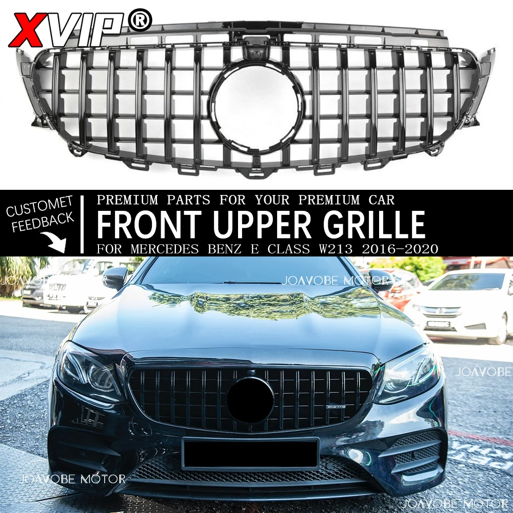 XVIP Glossy Black GTR Style Racing Grille Upper Grill For Mercedes Benz ...