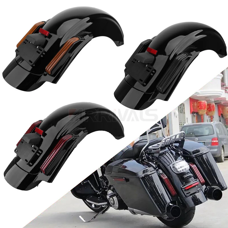 Motorcycle Led Cvo Style Rear Fender System Extension Fascia Set For ...