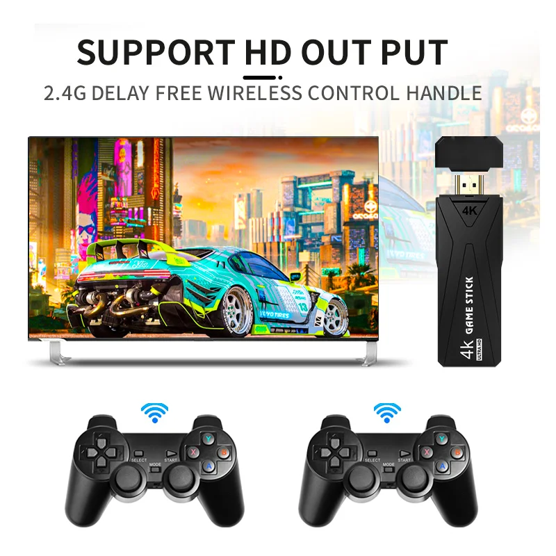 128G-Tolex Console de jeu vidéo rétro Y3, 4K HD, Game Stick, RK3228A ...