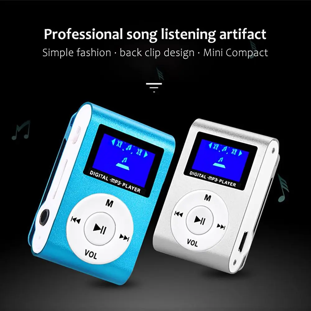 Portable Support 32GB TF Card Clip LCD Screen MP3 Music Player Mini MP3 ...