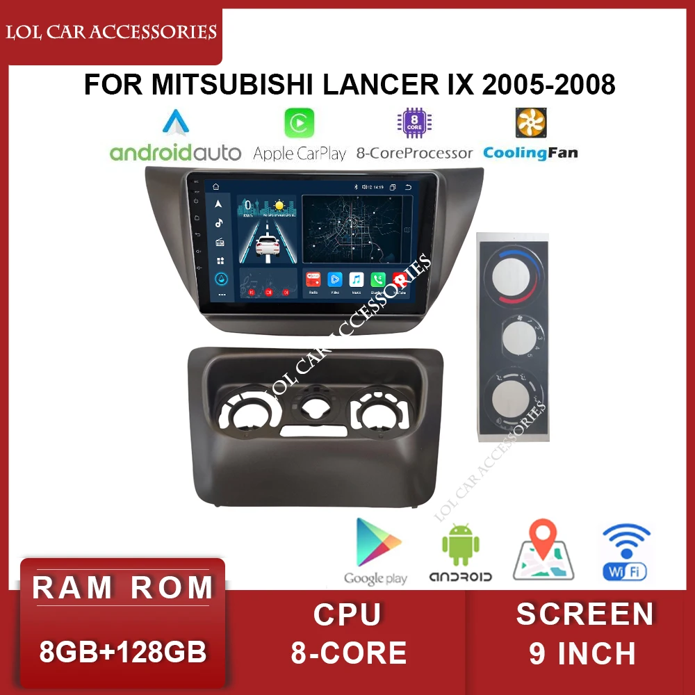 9 Inch QLED Car Radio Stereo 8 Core Android 12 GPS MP5 2 Din Head Unit ...