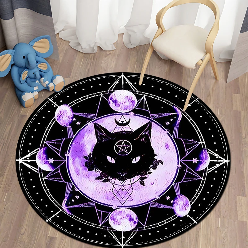 Personalized-Rug-Round-Carpet-Satanic-Cat-Goat-Impaled-Throne-Area ...