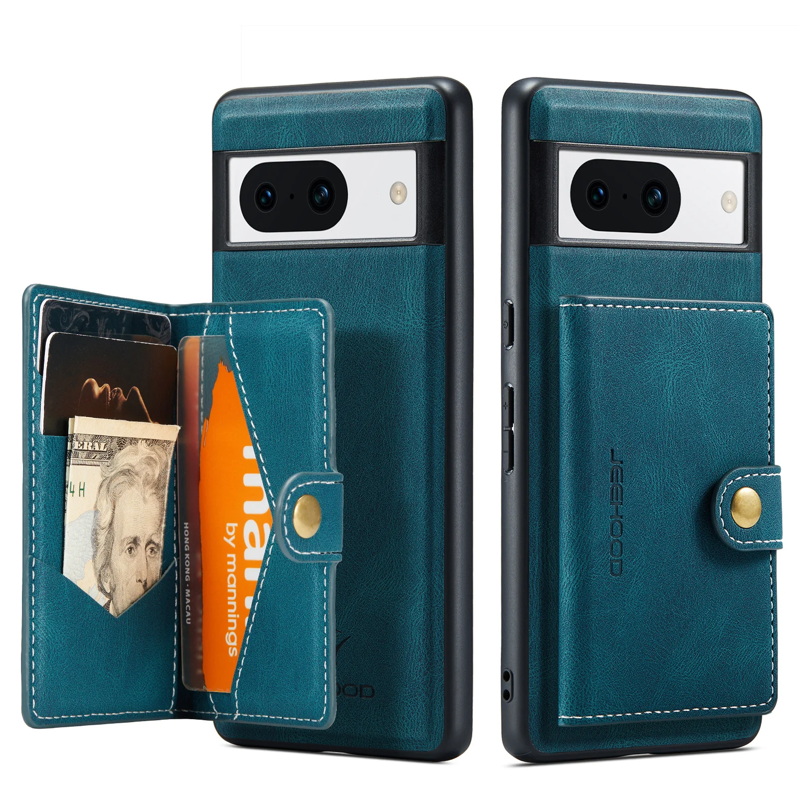 2 in 1 Detachable Leather Cards Bag Wallet Case for Google Pixel 8 8A ...