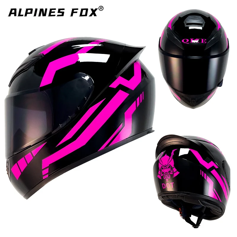 Man Woman Full Face Motorcycle Helmet Motorbike Street Moto Riding ...