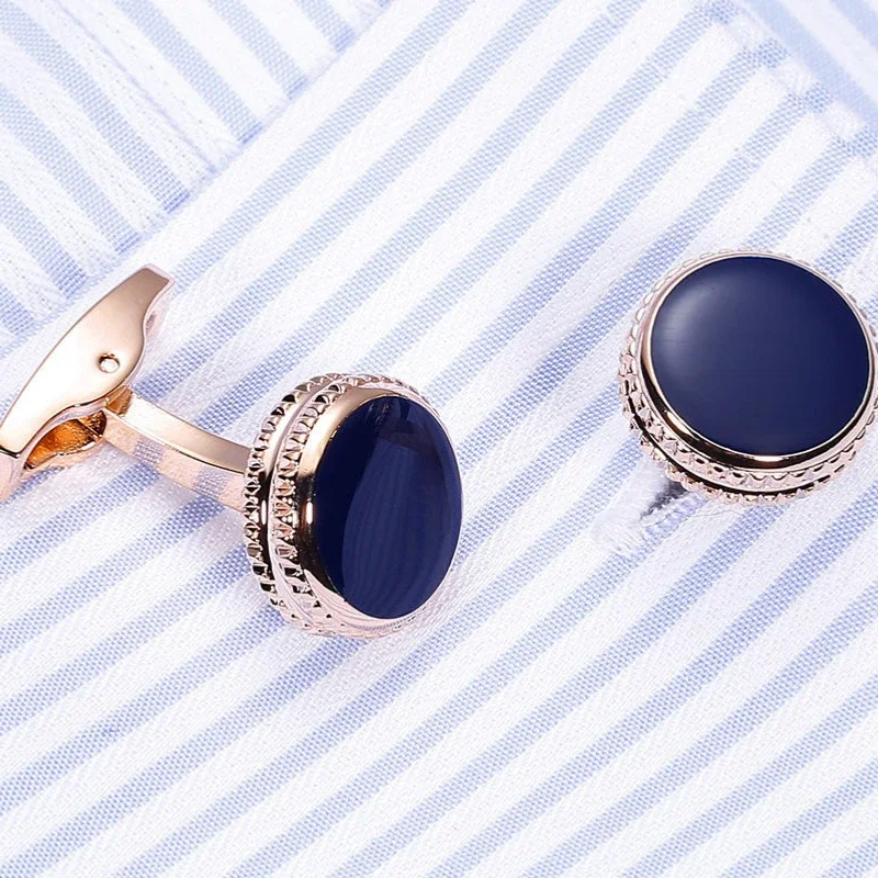 Simple French Cufflinks Men's OL Style Shirts Buttons Plastic Epoxy ...