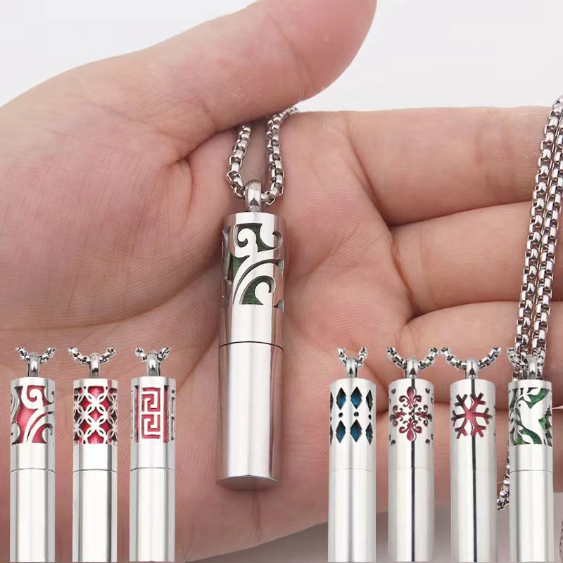 Long Strip Stainless Steel Aromatherapy Necklace Perfume Diffuser ...
