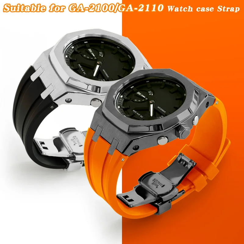 Fit for G Shock Ga2100 Case Metal Black Silver Stainless Steel Crown ...