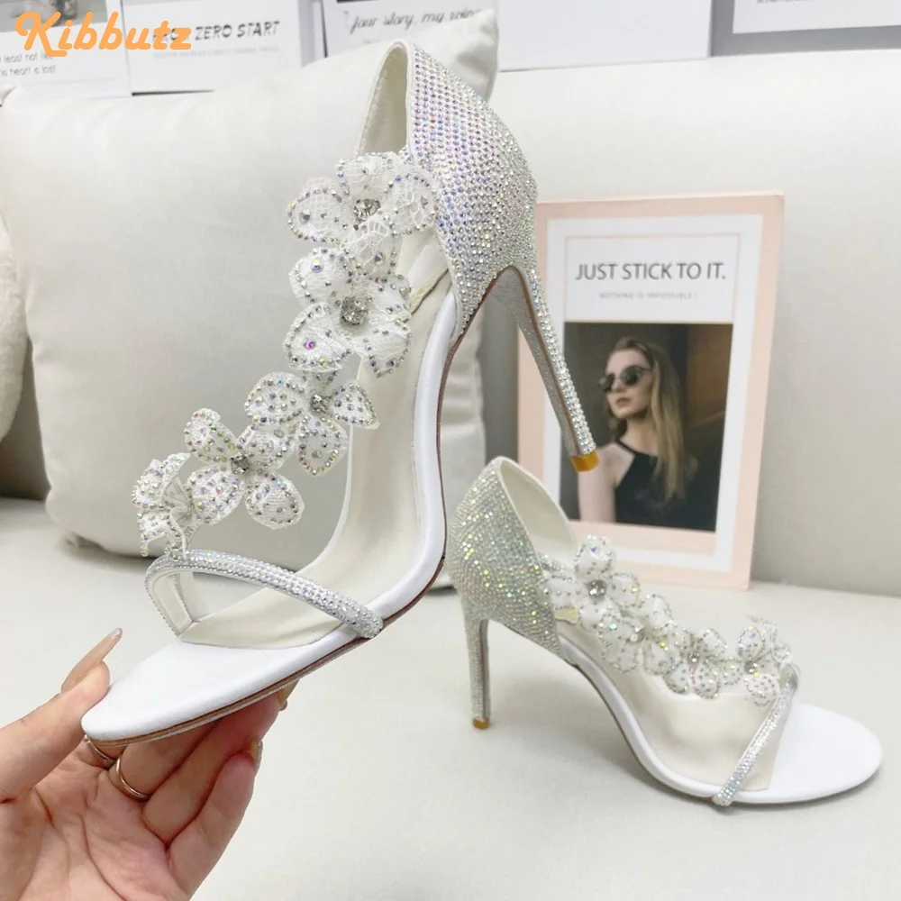 White Heels With Rhinestones