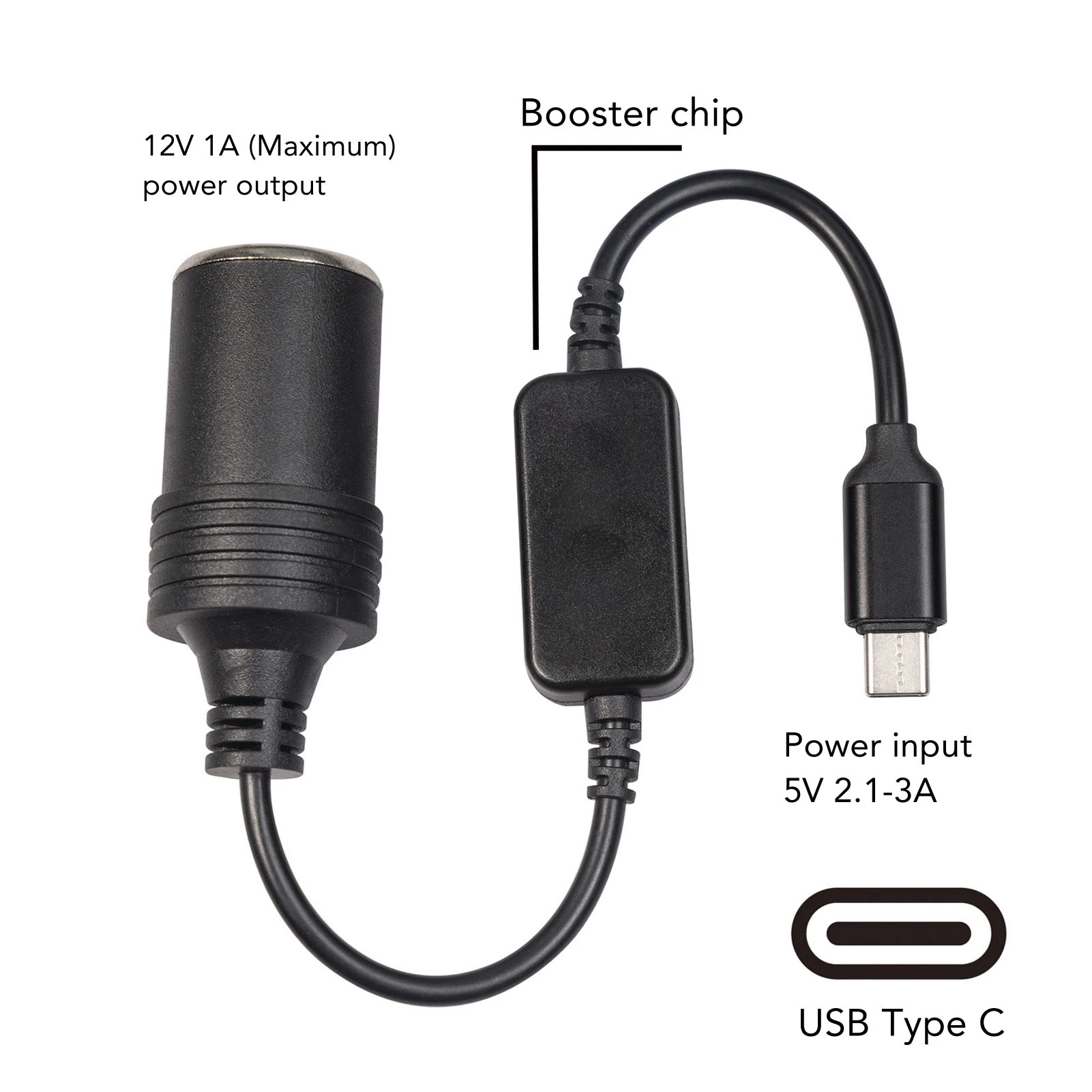 5V USB C Male to 12V Car Cigarette Lighter Female Power Adapter ...