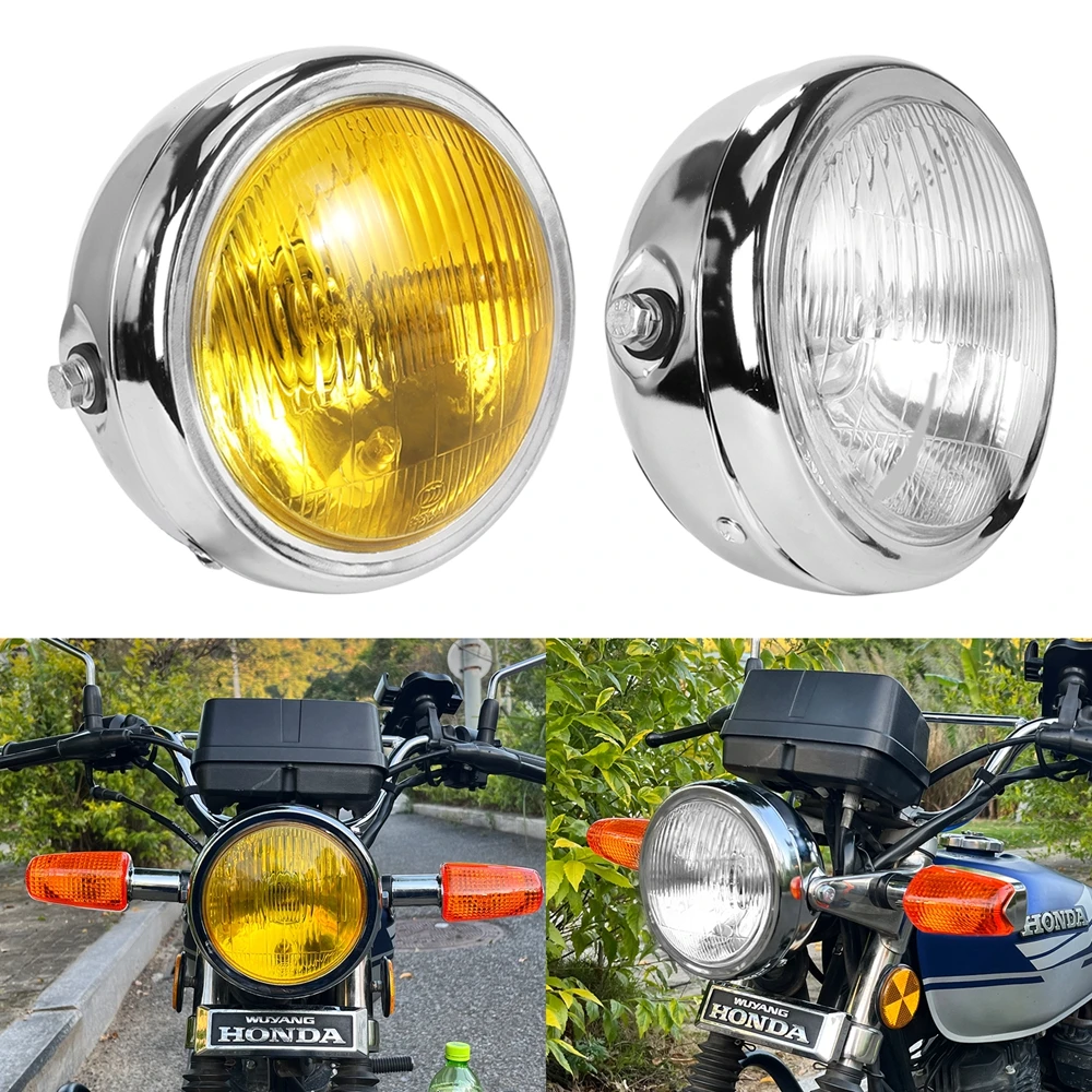 Faro Retro para motocicleta CG125, carcasa de hierro para faro Retro ...