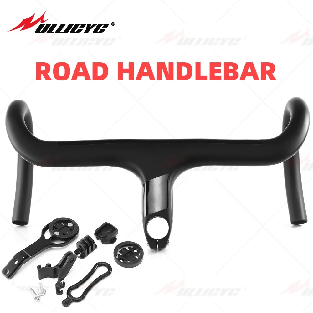 No-Logo-Full-Carbon-Black-Road-Bicycle-Integrated-Handlebar-with-Stem ...