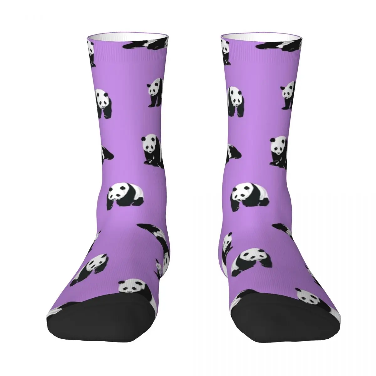 Pandas-on-Purple-Socks-men-cotton-high-quality-gym-kawaii-floor-Boy ...