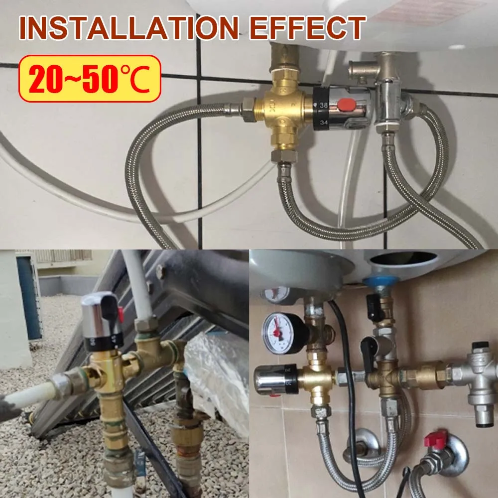 Robinet mitigeur thermostatique en laiton,chauffe-eau solaire à température constante,pour salle ...