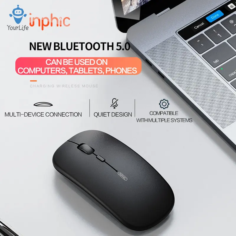 Inphic-Mute-Wireless-Bluetooth-Mouse-Office-3-mode-Universal-Support ...