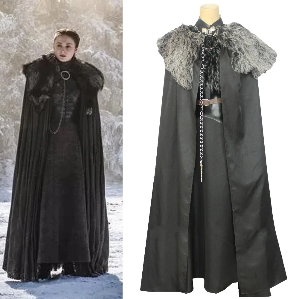 Sansa-Stark-Dress-cosplay-Costume-Adult-Women-s-Winter-Coat-fur-collar ...