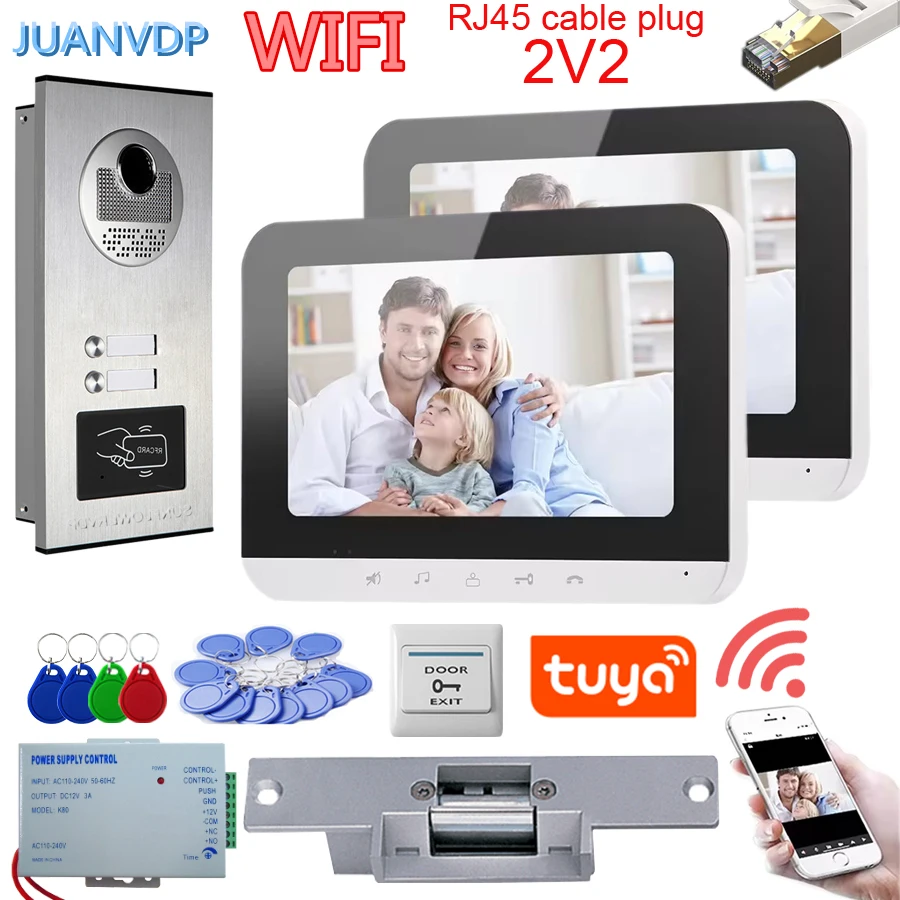 Wifi-Video-Intercom-RJ45-Cable-Plug-Entry-Phone-Home-Security-Door-RFID ...