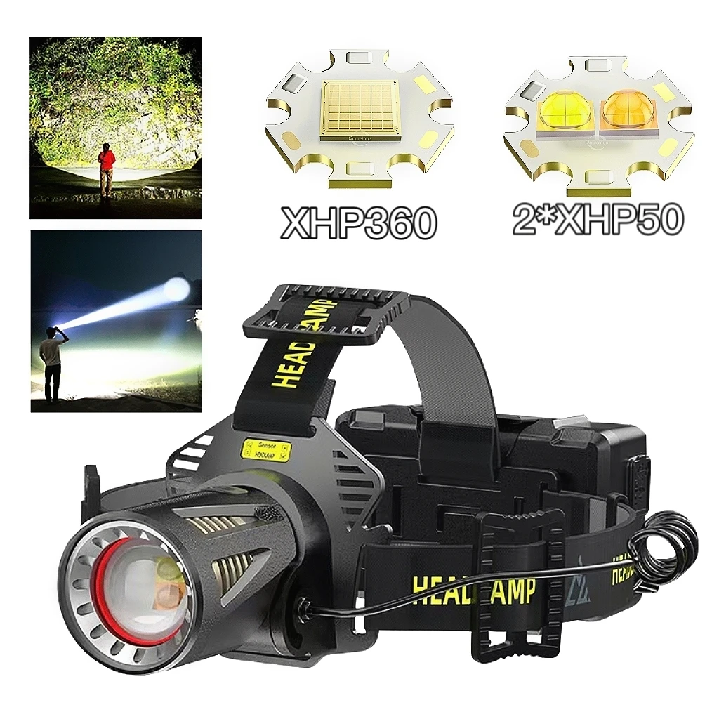 XHP360-Powerful-LED-Headlamp-High-Power-Fishing-Headlight-USB ...