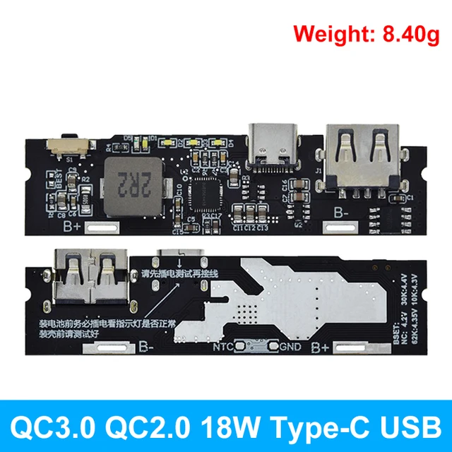 QC4.0 QC3.0 LED Dual USB 5V 4.5A 22.5W Micro/Type-C USB Mobile Power ...