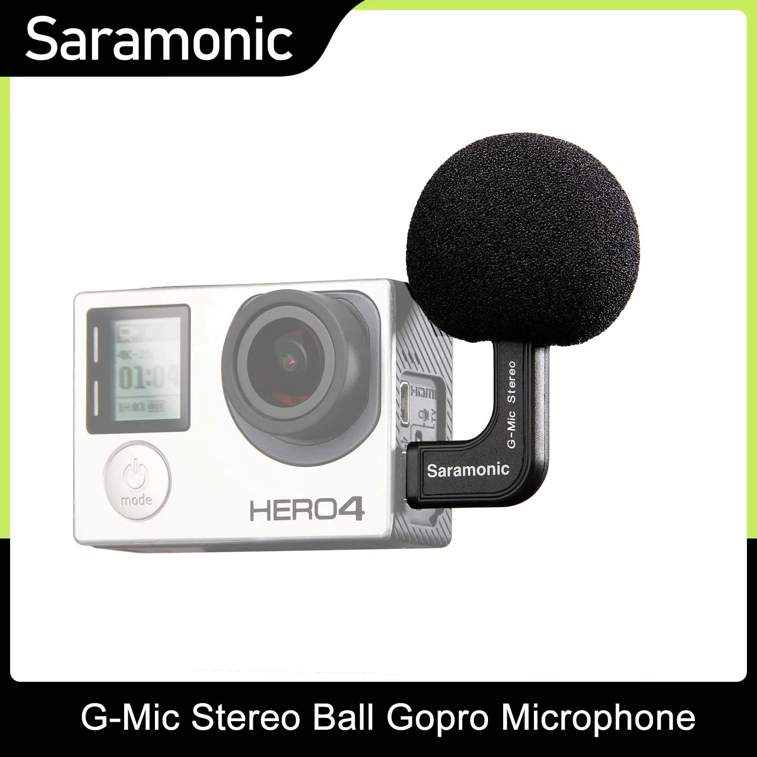 Saramonic G Mic Stereo Ball Gopro Microphone with Foam & Furry ...