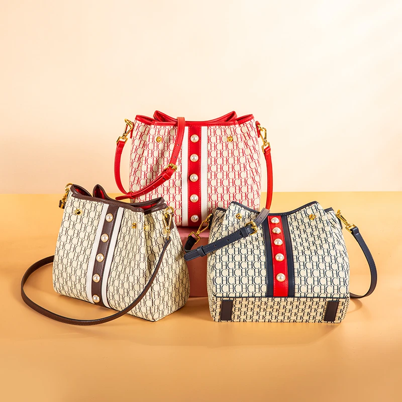 CHCH Fashion Women's Shoulder Bag 5 Pearls Crossbody Bucket Tote Bag ...