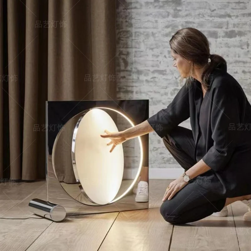 Creative Stainless Steel Moon Floor Lamp Stylish Living Room Model Room ...