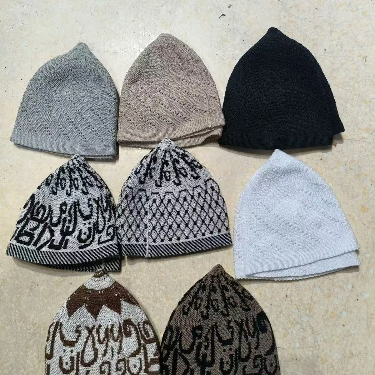 Ethnic Hats Africa Men Knitted Cap Eid Prayer White Melon Hat Elastic ...