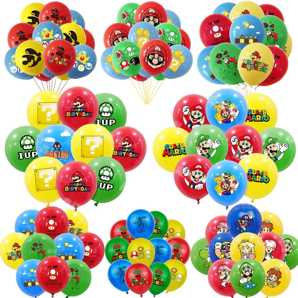 Super-Mario-Bros-Bal-o-Set-Kawaii-Anime-Figura-Bal-es-Happy-Birthday ...