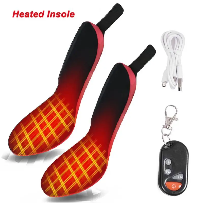 2100Mah-Battery-Rechargeable-Heated-Shoes-Insoles-Wireless-Remote ...