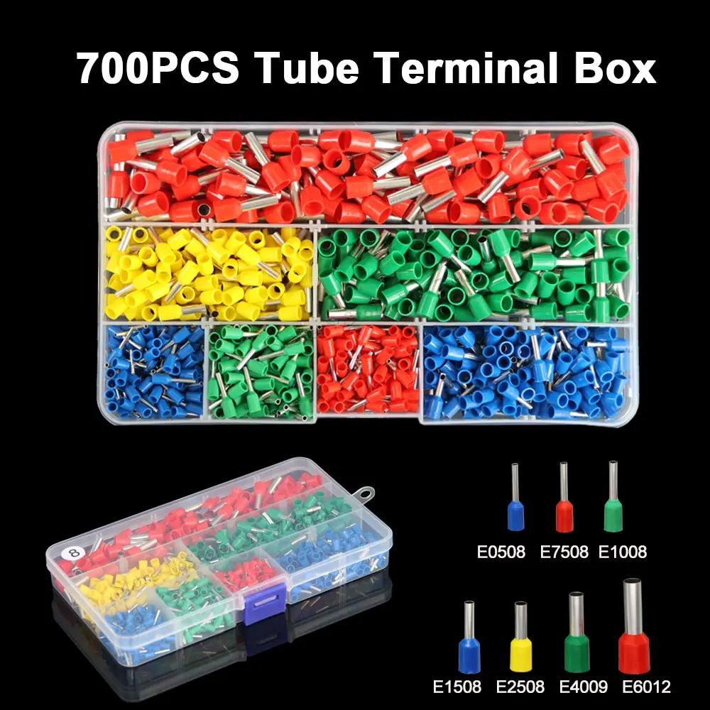 700pcs European Type Tube Terminals Wire Connector Crimper Cable ...