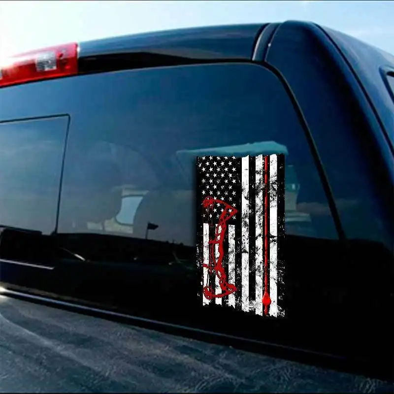 American Flag Bow Decal Kmss