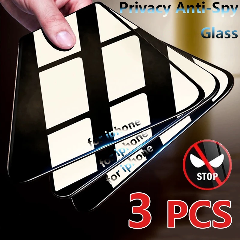 3PCS-Privacy-Screen-Protector-Tempered-Glass-Case-for-iPhone-15-13-12 ...