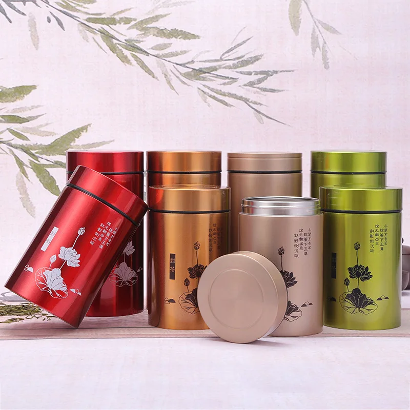 Large-capacity-Stainless-Steel-Tea-Caddy-Creative-Printing-Portable ...