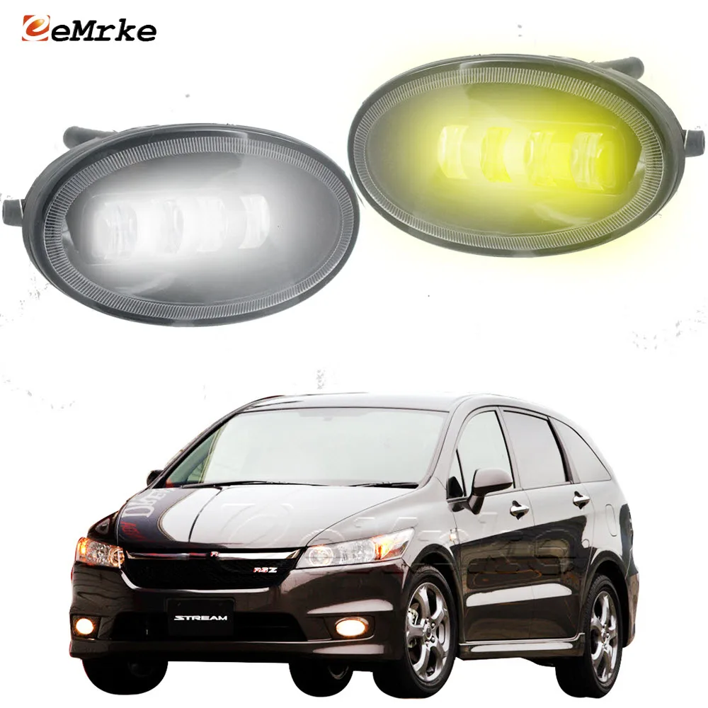2x-Front-Full-LED-Fog-Lights-with-Cut-Line-Lens-White-Yellow-Color-Fog ...