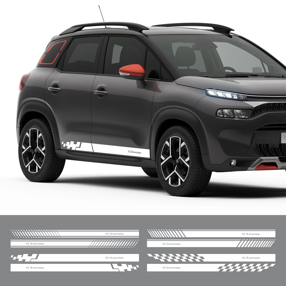 For-Citroen-C3-Aircross-2018-2022-2023-Car-Door-Side-Stripes-Stickers ...