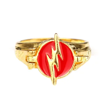 Movie Superhero Flash Ring Barry Allen Cosplay Prop Can Be Opened Metal ...