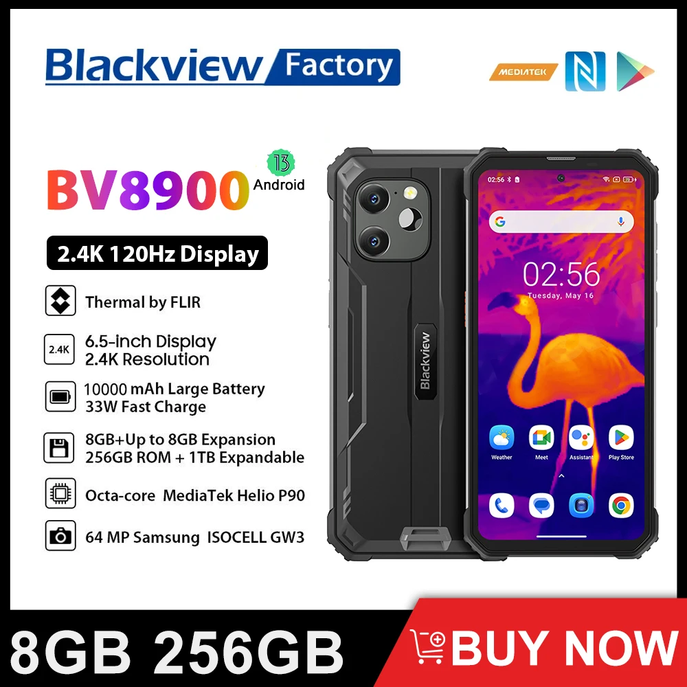 Blackview-BV8900-Rugged-Thermal-16GB-256GB-Android-13-6-5-Display-Helio ...