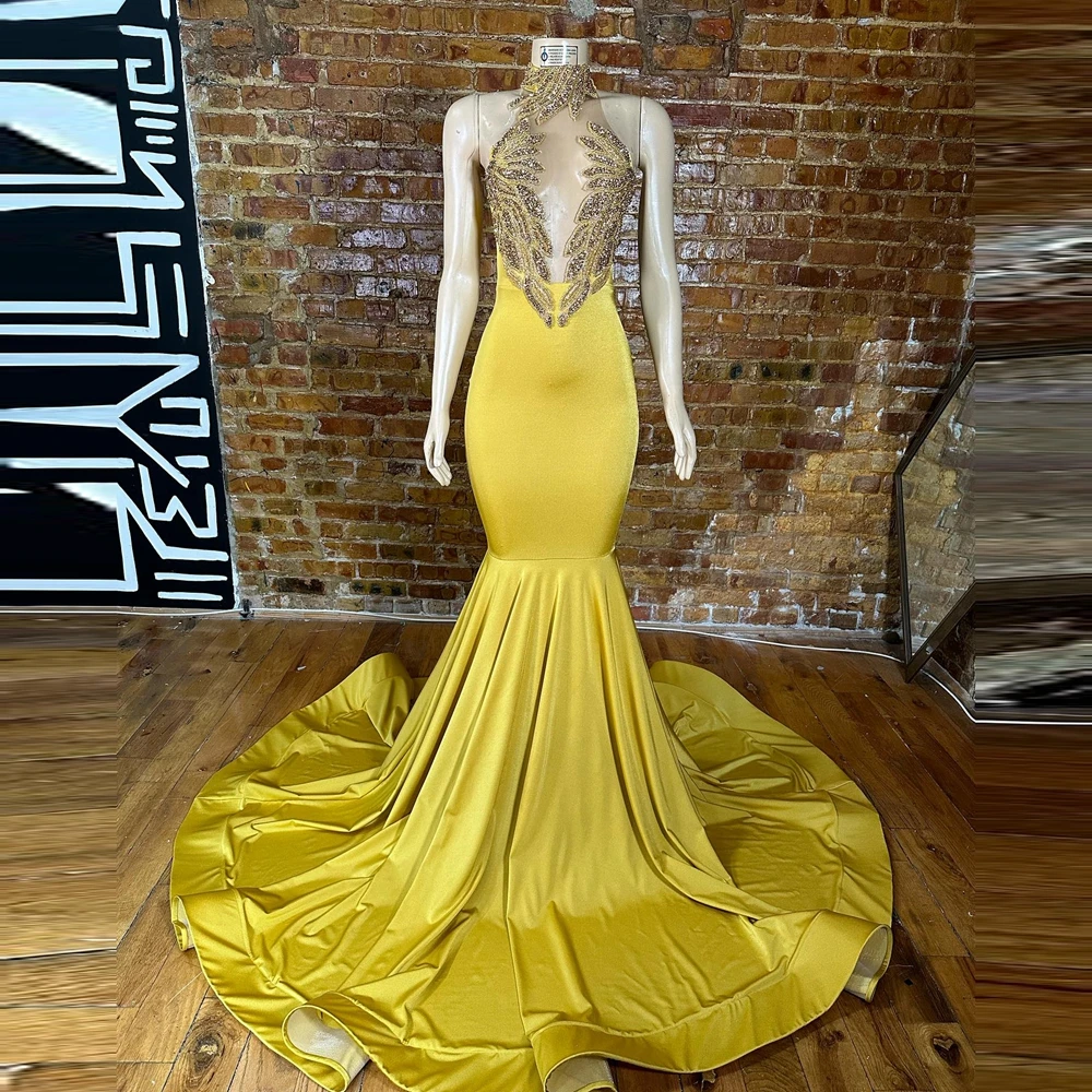Real-Image-Crystals-Mermaid-Evening-Dress-See-Thru-Beading-Satin ...