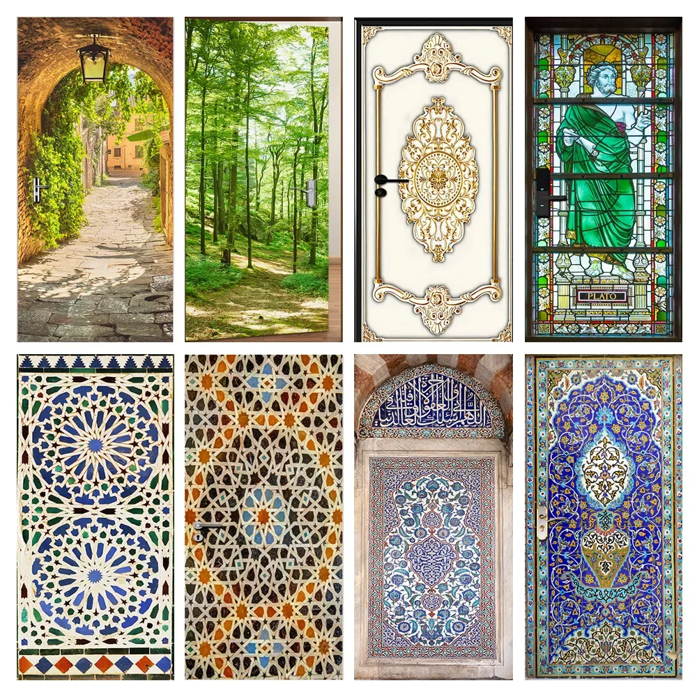 Creative-Door-Stickers-Bedroom-Sliding-Door-Living-Room-Door ...