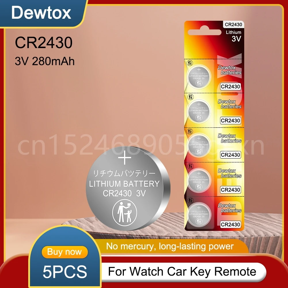 5-St-ck-cr2430-Knopf-Knopf-zelle-dl2430-ecr2430-br243-cr2430-3V-Lithium ...