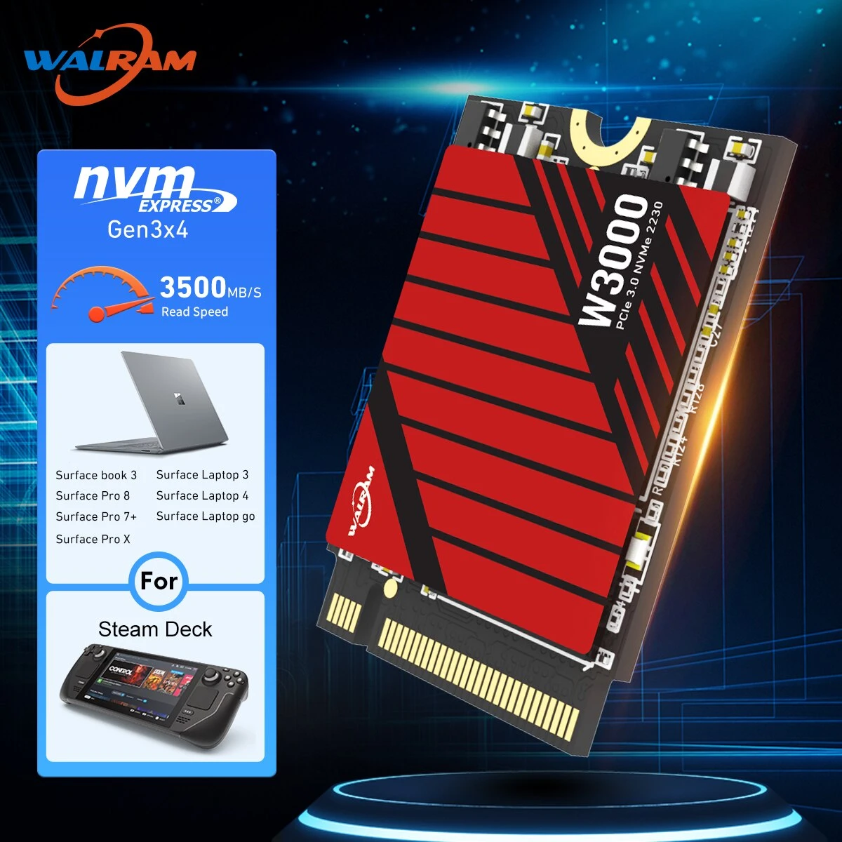 Walram M.2 Nvme Ssd 1tb 512gb 3500m/s 2230 Pcie3.0x4 Internal Solid ...